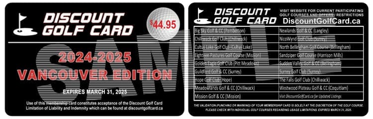 Vancouver Discount Golf Card Vancouver Golf Deals Green Fee Deals