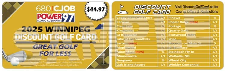 Winnipeg Discount Golf Card, Winnipeg Golf Deals, Green Fee Deals